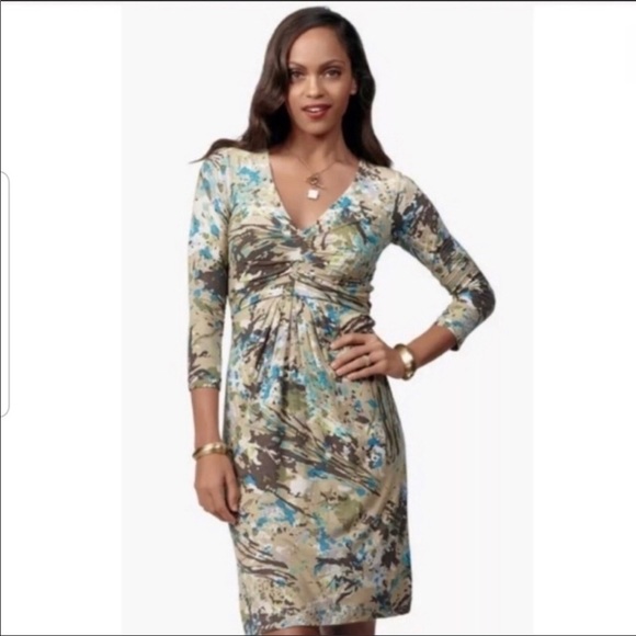 CAbi | Dresses | Cabi Gallery Watercolor Paint Print 85 Shirred | Poshmark